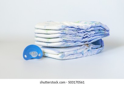 Stack Diapers On White Background Close Stock Photo (Edit Now) 503170561