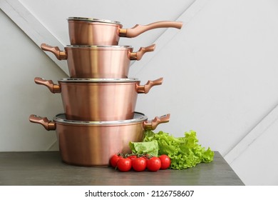 Stack Different Cooking Pots Ingredients On Stock Photo (Edit Now ...