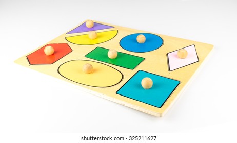 Stack Different Types Wooden Shapes Colours Stock Photo 325211627 ...