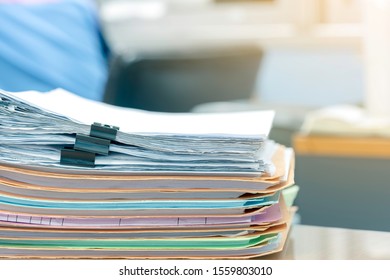 Close Pile Unfinished Paperwork On Office Stock Photo 1115164196 ...