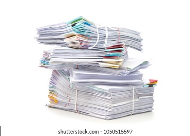 Stack Documents Isolated On White Background Stock Photo 1050515597 ...