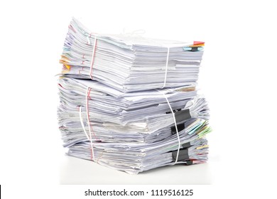 Stack Documents Isolated On White Background Stock Photo 1119516125 ...