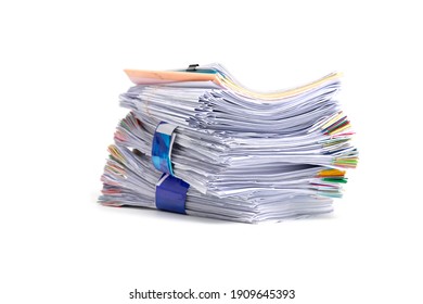 Stack Documents Isolated On White Background Stock Photo 1909645393 ...