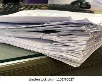 Stack Documents On Desk Stock Photo (Edit Now) 1105868693