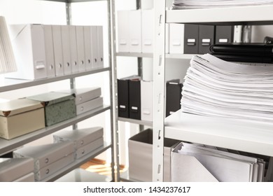 Stack Documents On Shelf Office Space Stock Photo 1434237617 | Shutterstock