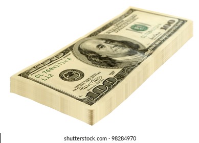 Stack Dollars Isolated On White Background Stock Photo 98284970 ...
