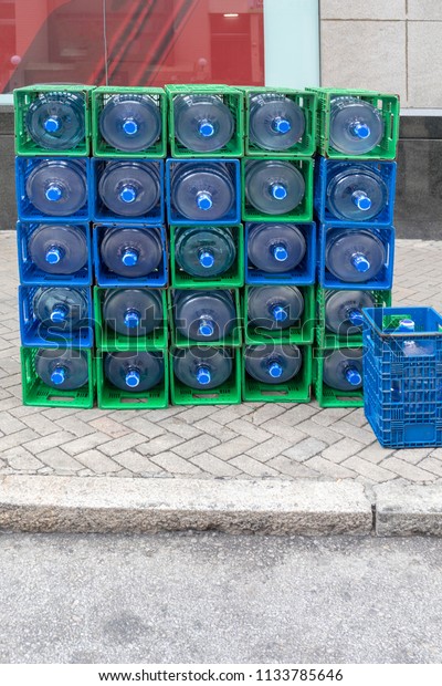 Stack Filtered Bottled Water Crates Delivery Stock Photo 1133785646 ...