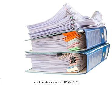 Stack Folders Isolated On White Background Stock Photo 181925174 ...