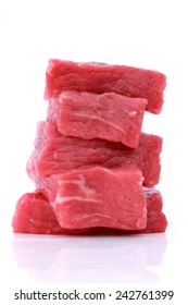 Stack Fresh Beef Isolated On White Stock Photo 242761399 | Shutterstock