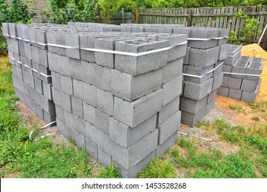 Stack Gray Textured Cinder Blocks House Stock Photo 1453528268 ...