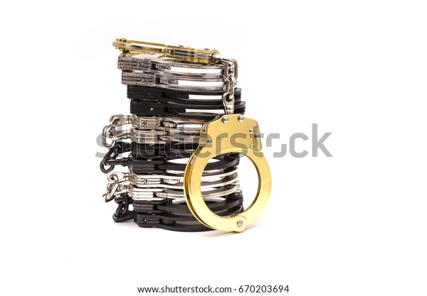 Stack Handcuffs Isolated Stock Photo 670203694 | Shutterstock