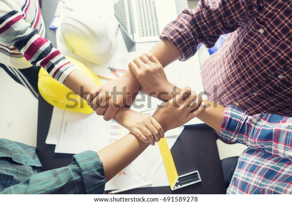 Stack Hands Business Engineering Teamwork Join Stock Photo (Edit Now ...