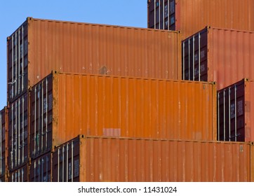 Stack Marine Cargo Containers Waiting Storage Stock Photo 11431024 ...