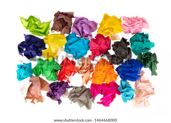 Stack Multi Colored Crumpled Paper Balls Stock Photo 1464668000 ...