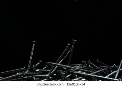 Stack Nail On Black Background Nail Stock Photo 1160135734 | Shutterstock
