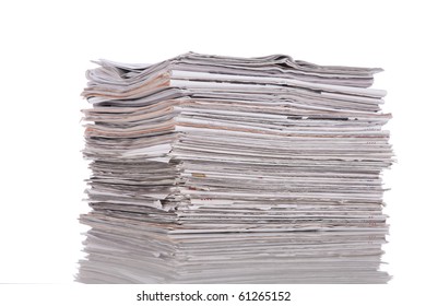 Stack Newspaper Isolated On White Stock Photo 61265152 | Shutterstock