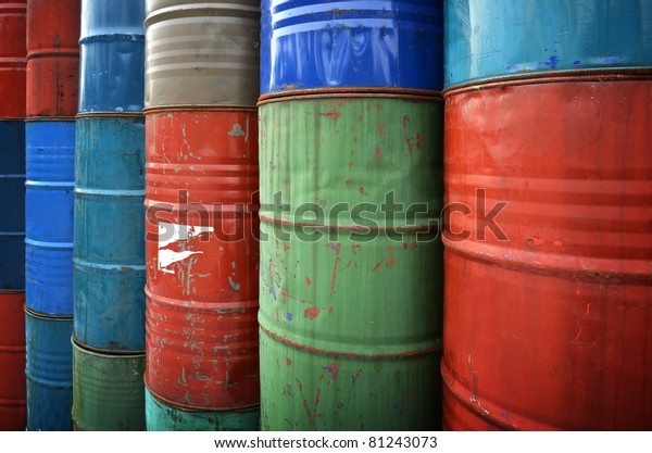 Stack Oil Drums Stock Photo (Edit Now) 81243073