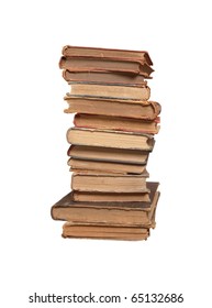Stack Old Books Isolated On White Stock Photo 65132686 | Shutterstock