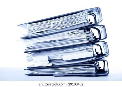 Stack Old Documents Binders Against White Stock Photo 29108452 ...