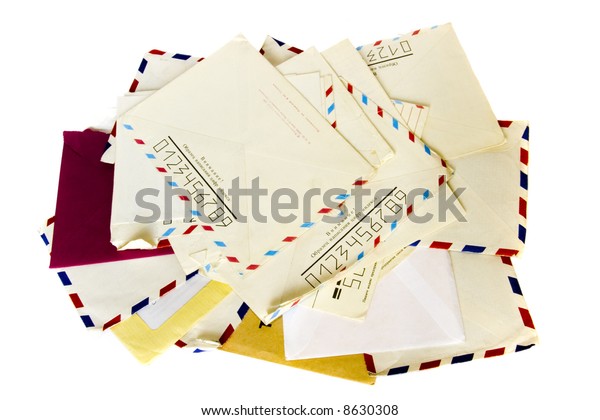 Stack Old Letter Without Signature Isolated Stock Photo 8630308 ...