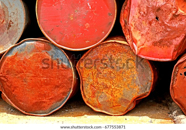Stack Old Old Oil Tank Stock Photo 677553871 | Shutterstock