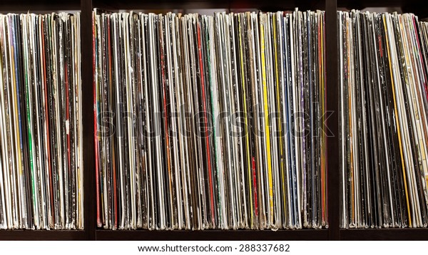 Stack Old Vinyl Records Closeup Stock Photo (Edit Now) 288337682