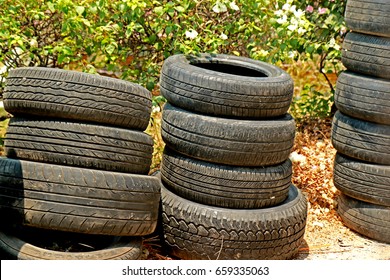 Stack Old Wheel Tire Stock Photo 659335063 | Shutterstock