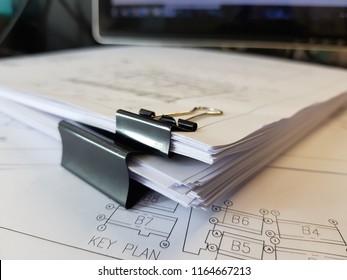 Stack Paper Document Files Drawing Architectural Stock Photo 1164667213 ...