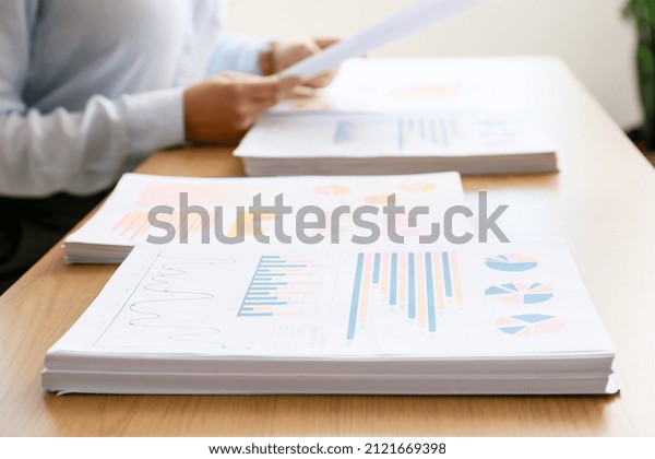 Stack Paper Sheets Diagrams On Table Stock Photo 2121669398 | Shutterstock