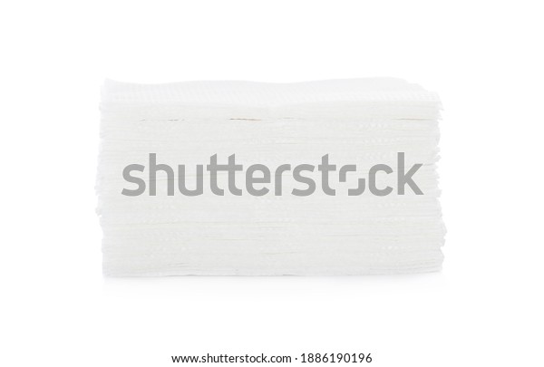 Stack Paper Tissues On White Background Stock Photo 1886190196 ...
