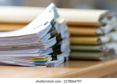 Stack Papers Files Documents Achieves Clips Stock Photo 2178064797 ...