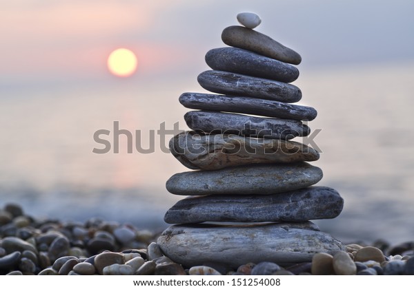 Stack Pebbles On Beach Stock Photo 151254008 | Shutterstock