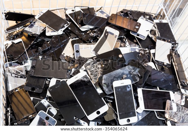 Stack Piles Damaged Smart Phone Body Stock Photo (Edit Now) 354065624