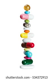 Stack Pills Capsules Isolated On White Stock Photo 534372913 | Shutterstock