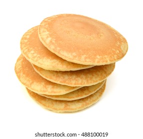 Stack Plain Pancakes On White Background Stock Photo 488100019 ...