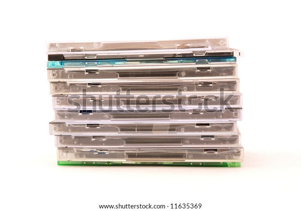 Stack Plastic Compact Disk Covers Isolated Stock Photo 11635369 ...