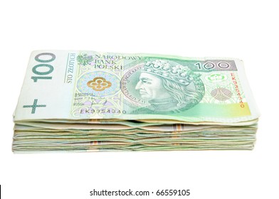 Stack Polish 100 Pln Banknotes Isolated Stock Photo 66559105 | Shutterstock