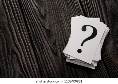 Stack Question Mark Cards On Wooden Stock Photo 1132409921 | Shutterstock