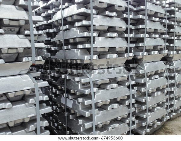 Stack Raw Aluminium Ingots Aluminium Profiles Stock Photo (Edit Now ...