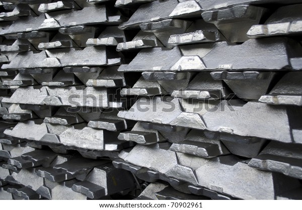 Stack Raw Aluminum Ingots Aluminum Profiles Stock Photo (Edit Now) 70902961