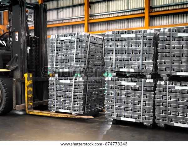 Stack Raw Aluminum Ingots Warehouse Handling Stock Photo (Edit Now ...