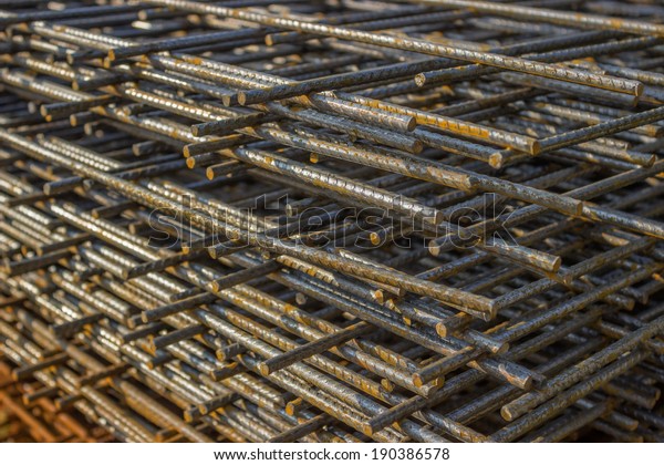 Stack Rebar Grids Construction Site Selective Stock Photo 190386578 ...
