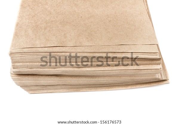 Stack Recycled Paper Envelopes Isolated On Stock Photo 156176573 ...