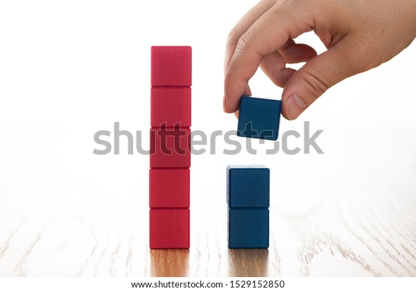 Stack Red Blue Blocks Stock Photo 1529152850 | Shutterstock