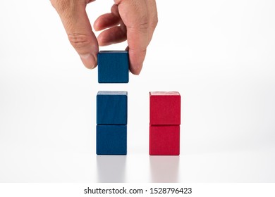 Stack Red Blue Blocks White Background Stock Photo 1528796423 ...
