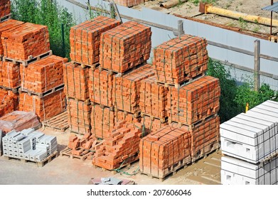 Stack Red Clay Brick On Construction Stock Photo 207606046 | Shutterstock
