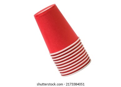 Stack Red Disposable Cups On White Stock Photo 2173384051 | Shutterstock