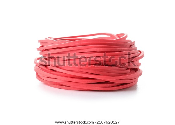 Stack Red Rubber Bands Isolated On Stock Photo 2187620127 | Shutterstock