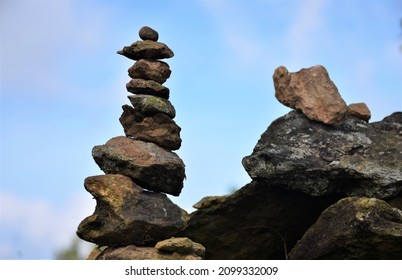 Stack Rock Blue Sky Background Stock Photo 2099332009 | Shutterstock