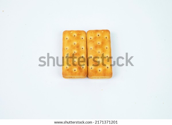 Stack Saltine Crackers Isolated On White Stock Photo 2171371201 ...